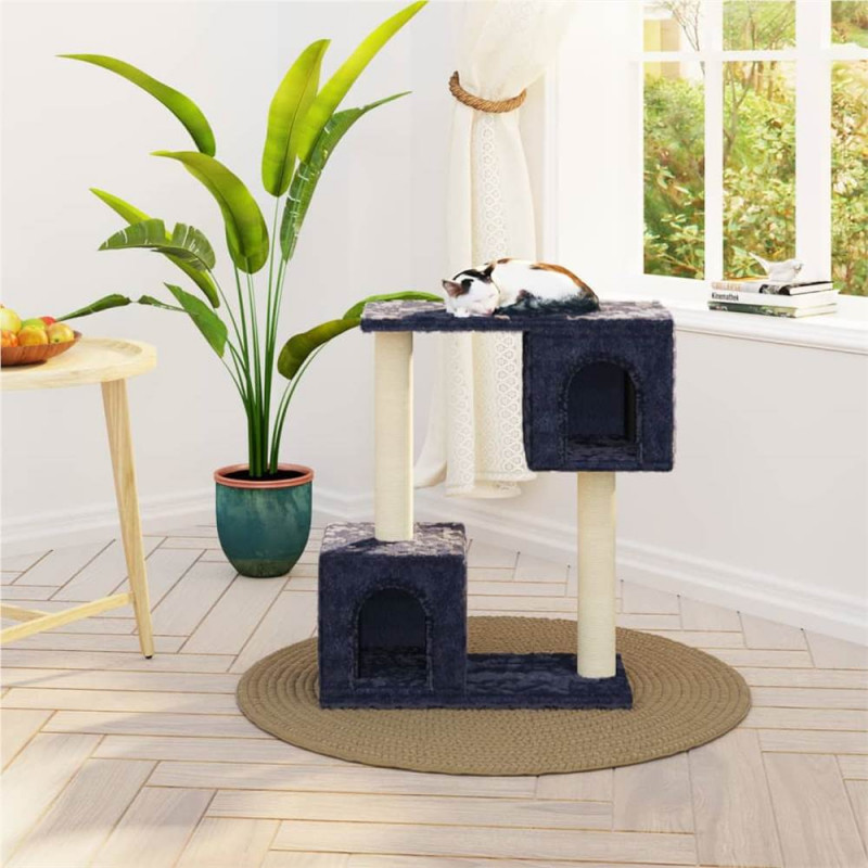 Árvore para gatos com postes para arranhar em sisal cinza escuro 60 cm