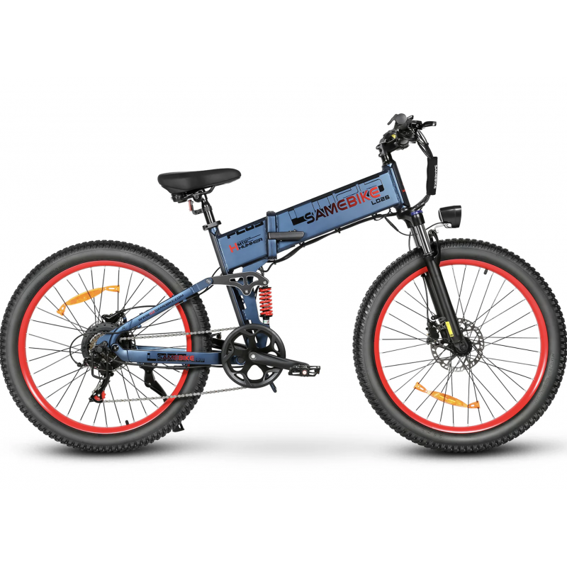 Electric Folding Mountain Bike SAMEBIKE LO26 PLUS FT Blue 900W